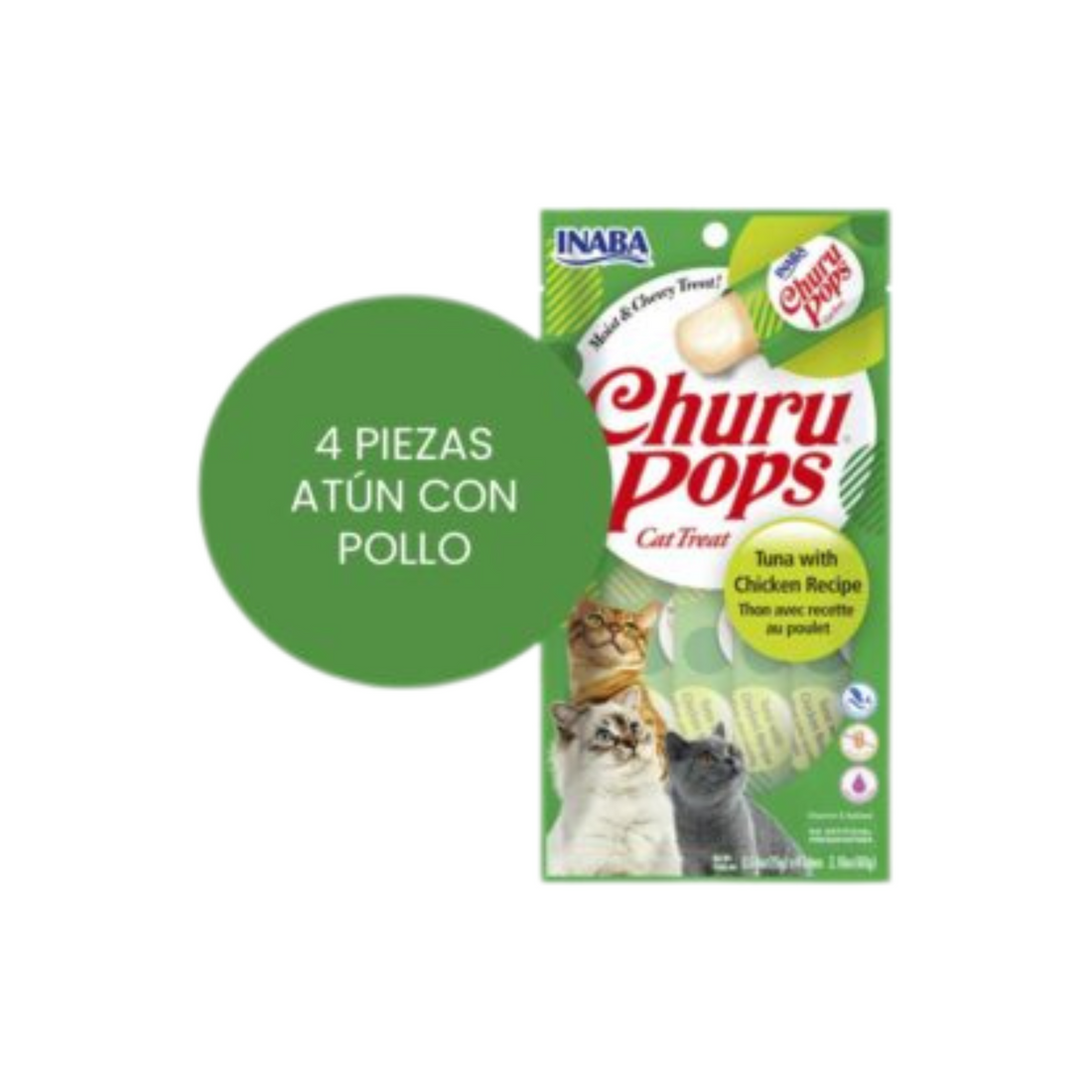 INABA CAT SNACK CHURU POPS ATUN CON POLLO 60 GR – Parceros felinos